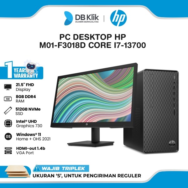 PC Desktop HP M01-F3018d Core i7-13700 8Gb 512Gb Ssd No Dvd Windows 11 ...