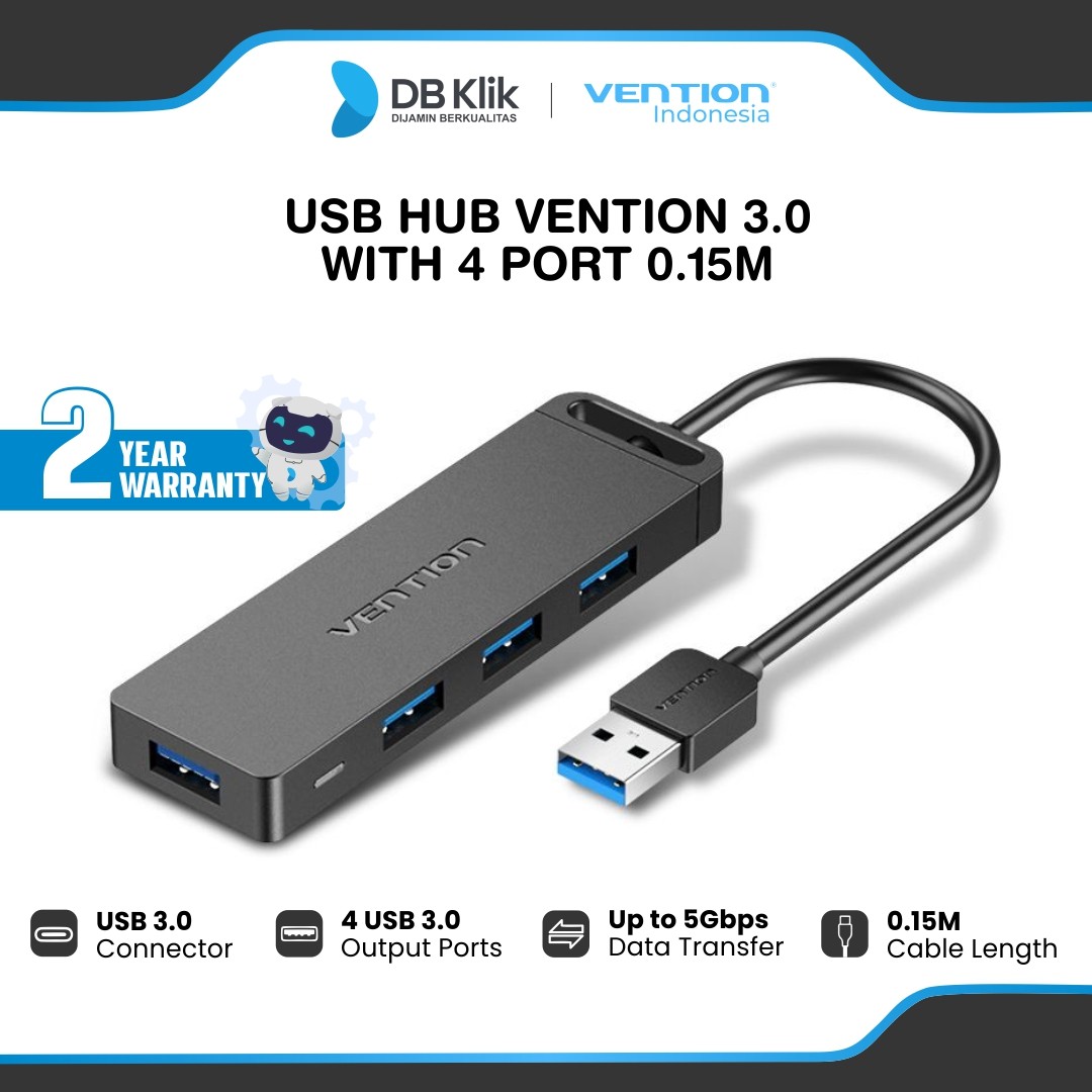 USB Hub Vention 3.0 With Power Super Speed 4 Port 0.15M - USB Hub 4 ...