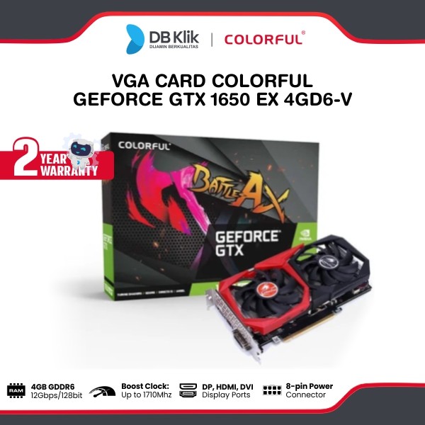 VGA Card Colorful GeForce GTX 1650 | VGA Card Colorful 4 GB VRAM GDDR6 ...